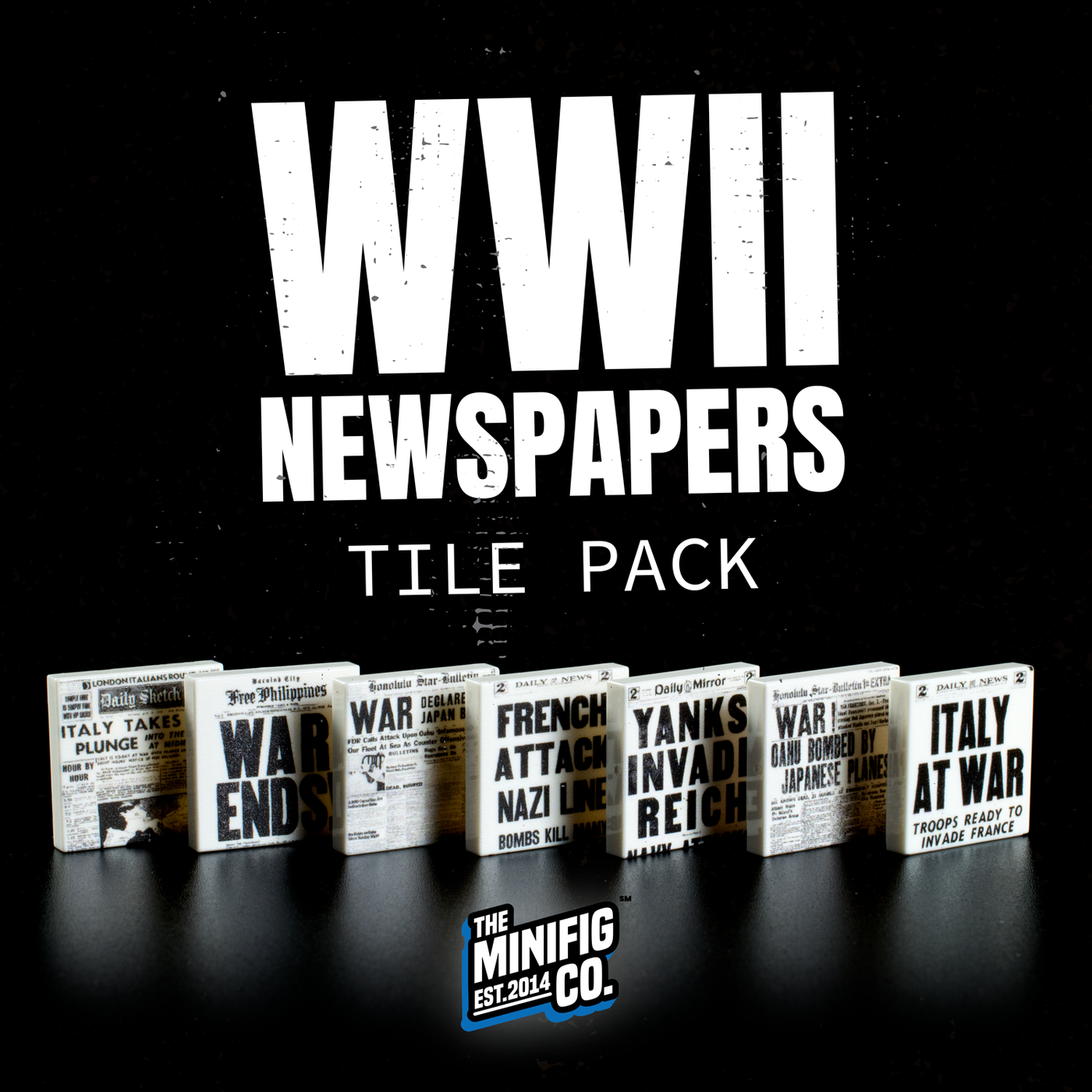 WWII Newspaper Tile Pack | The Minifig Co.